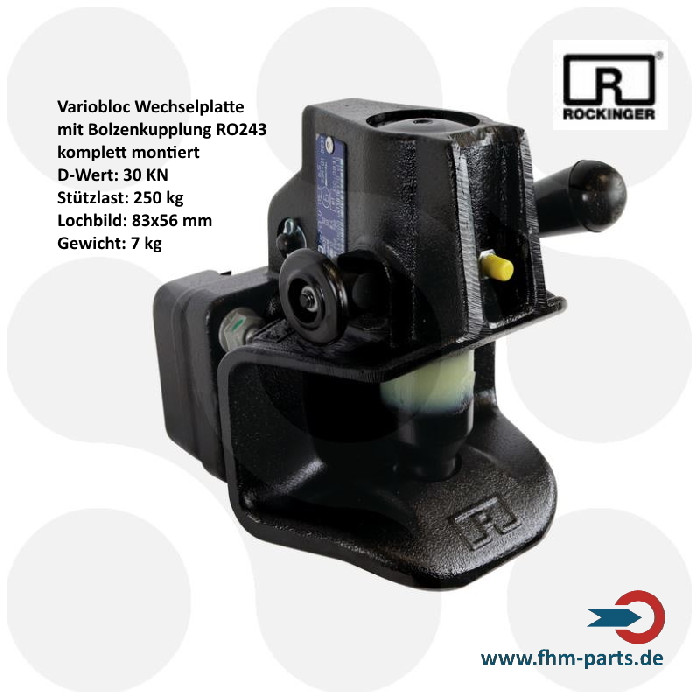 Variobloc Wechselplatte mit Bolzenkupplung ø40 mm